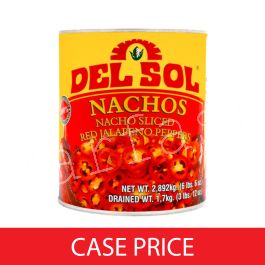 Del Sol - Nacho Sliced Red Jalapenos (2.9kg x6 case)